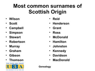 UK surnames and their origins | PPT