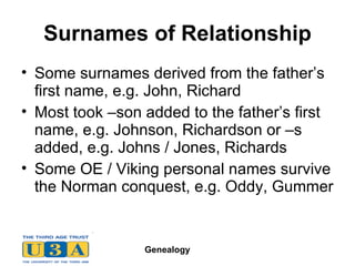 UK surnames and their origins | PPT