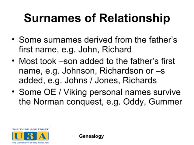 UK surnames and their origins | PPT