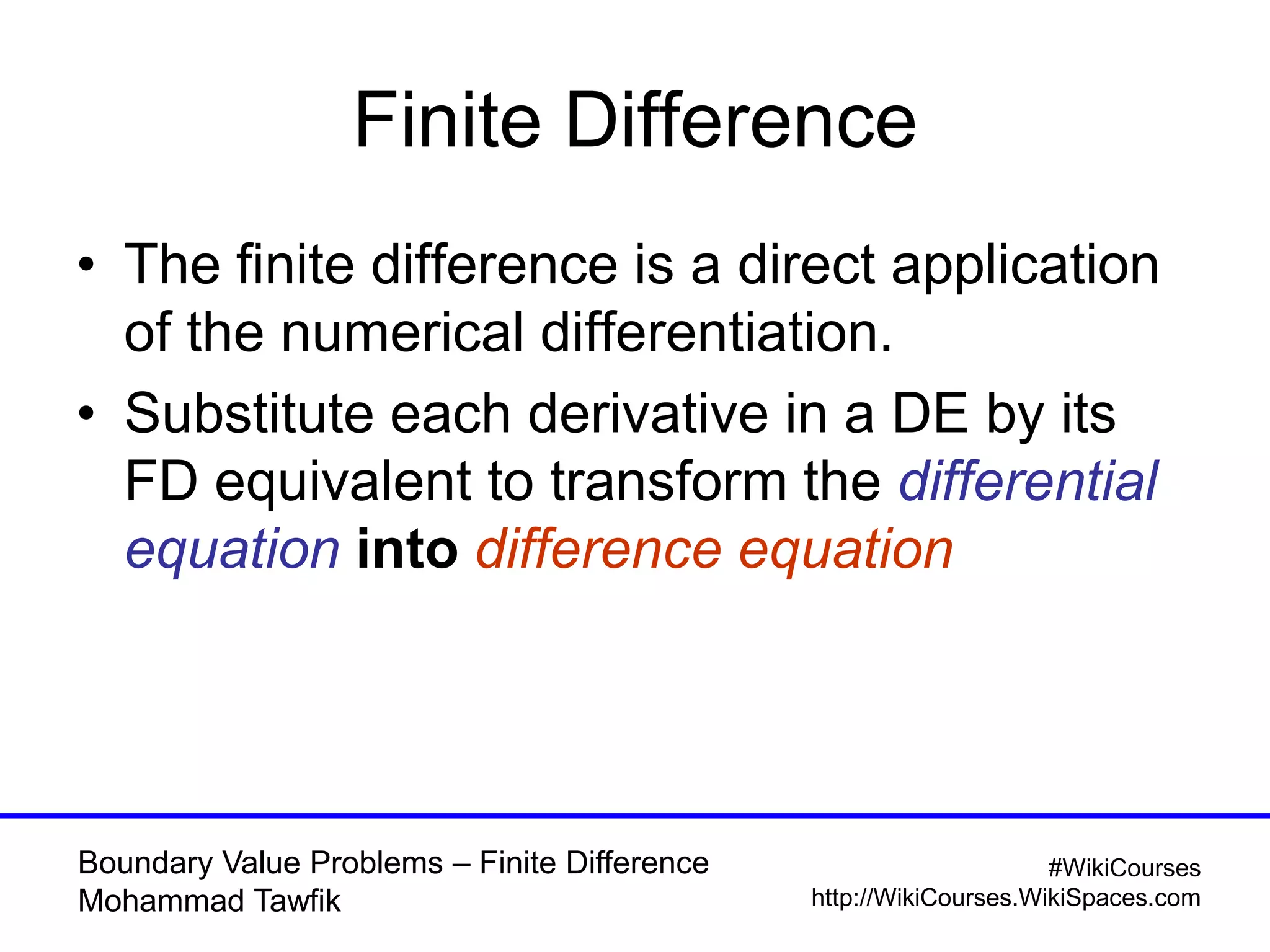 Boundary Value Problems - Finite Difference | PDF