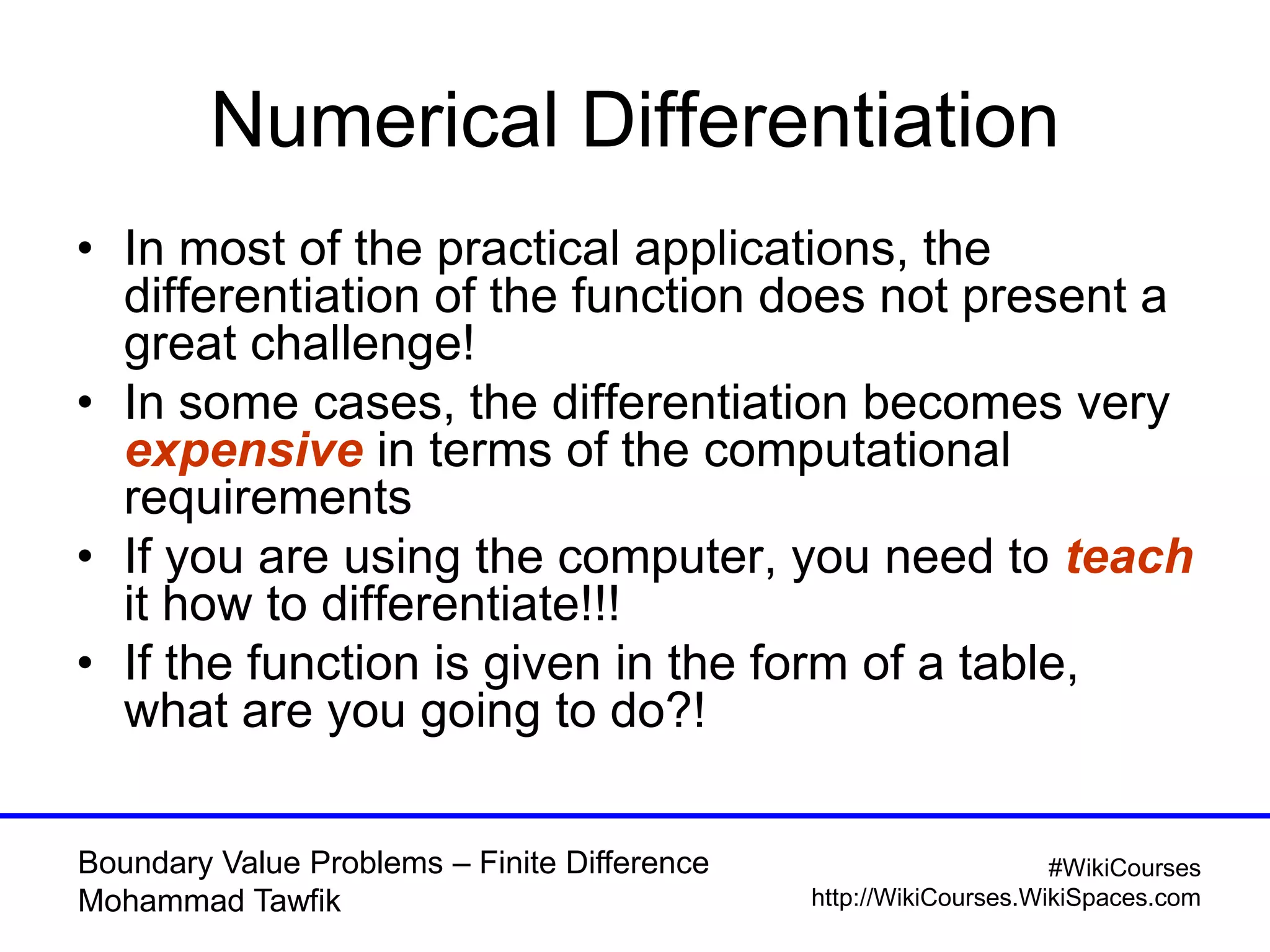 Boundary Value Problems - Finite Difference | PDF