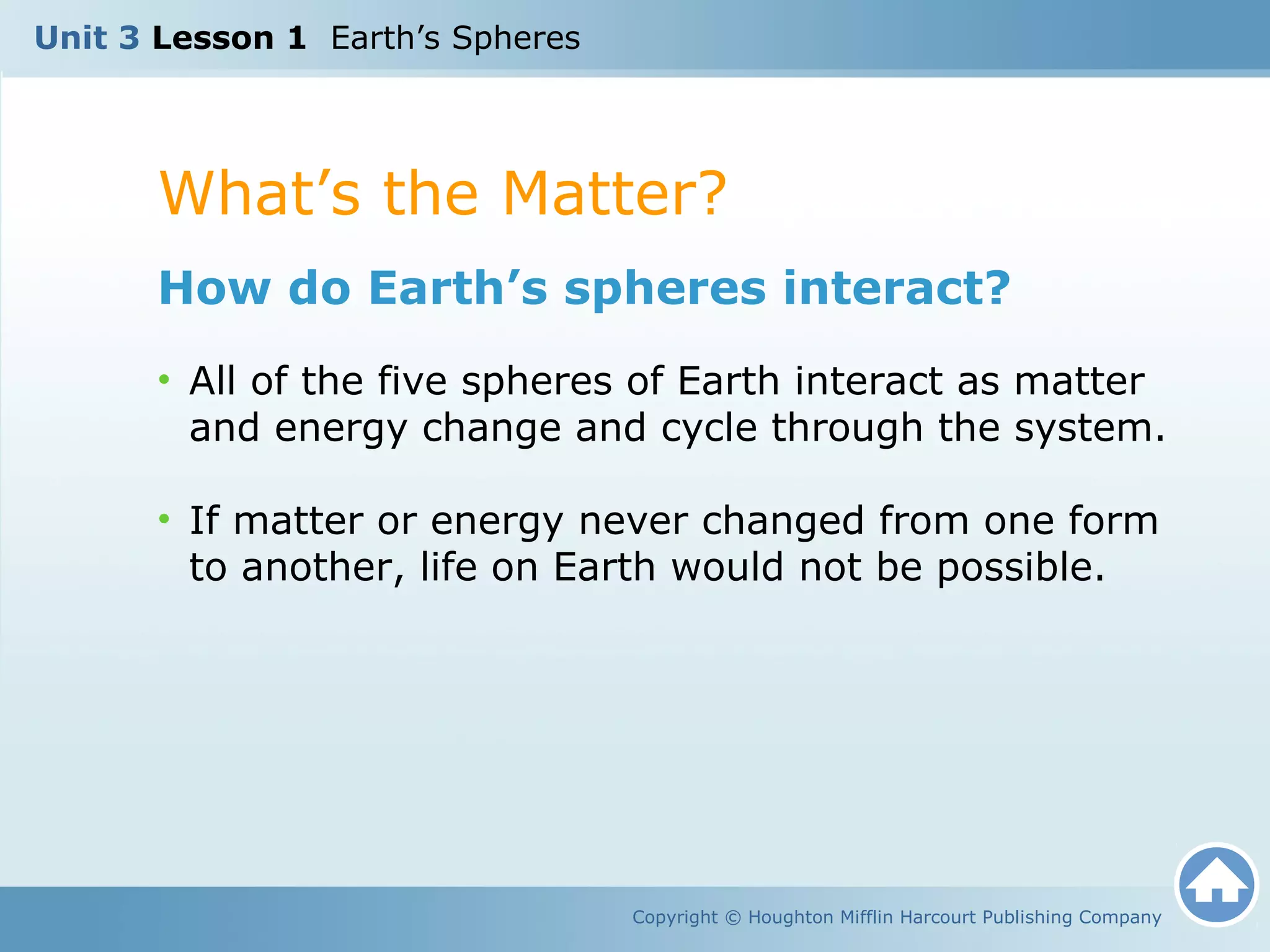 U3L1 - Earth's Spheres | PPT