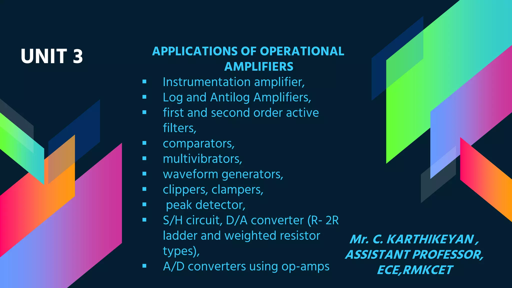U3 op amp applications | PPTX