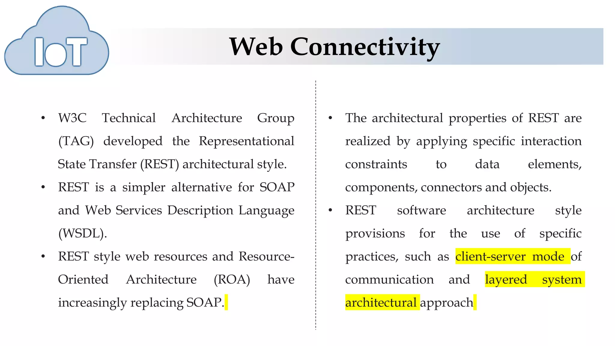 Web Connectivity In Iot Pptx Computer Networking Computing