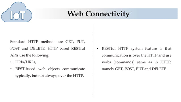 web connectivity in IoT | PPTX | Computer Networking | Computing