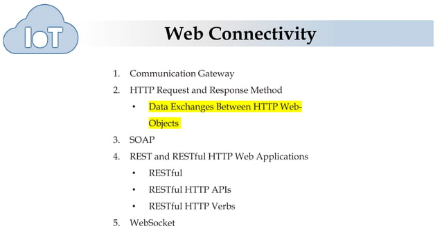 web connectivity in IoT | PPTX | Computer Networking | Computing