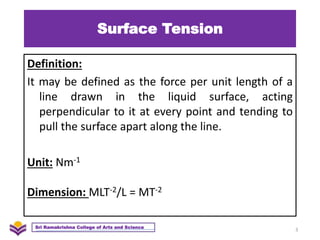 Properties of Matter - U4 - Surface Tension -PPT 1 | PPTX