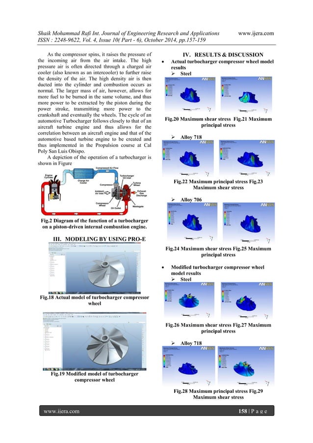 Structure Analysis of a Turbocharger Compressor Wheel Using FEA | PDF
