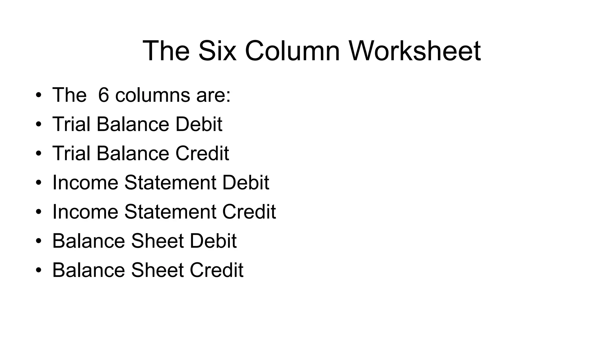 U4A1 The 6 Column Work Sheet | PPTX