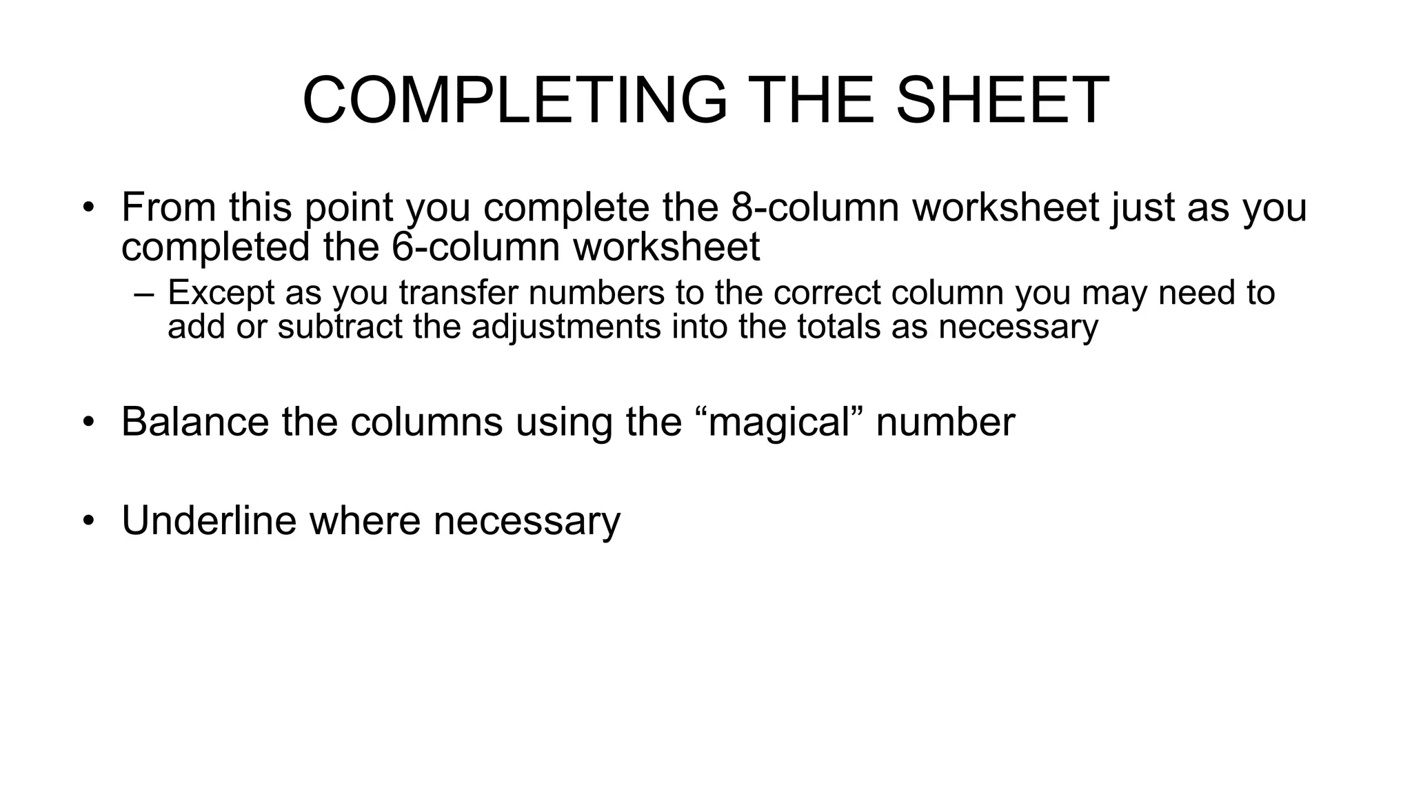 U4A3 8 Column Work Sheet | PPTX