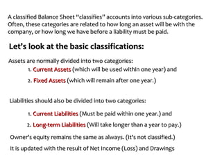 U4A4 ClassifiedBalanceSheet | PPT