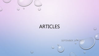 Articles a, an, the, zero article | PPTX
