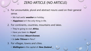 Articles a, an, the, zero article | PPTX
