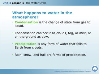 U4L1 - The Water Cycle | PPT | Chemistry | Science