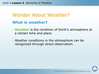 U4L2 - Elements of Weather | PPT