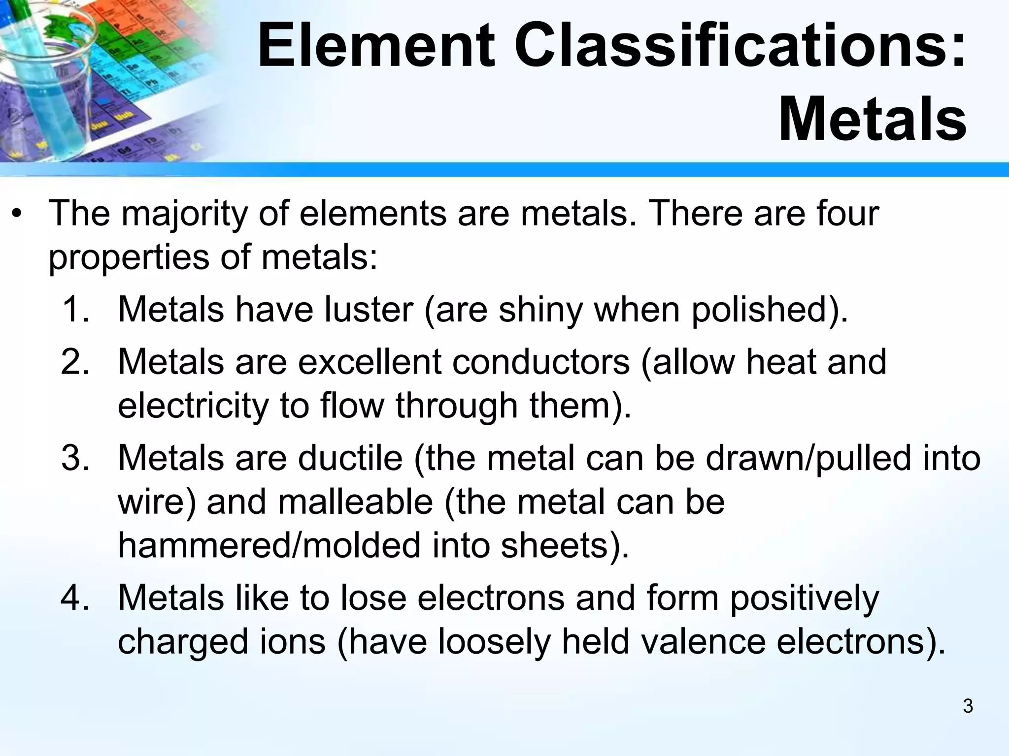 Element Classification | PPTX | Chemistry | Science