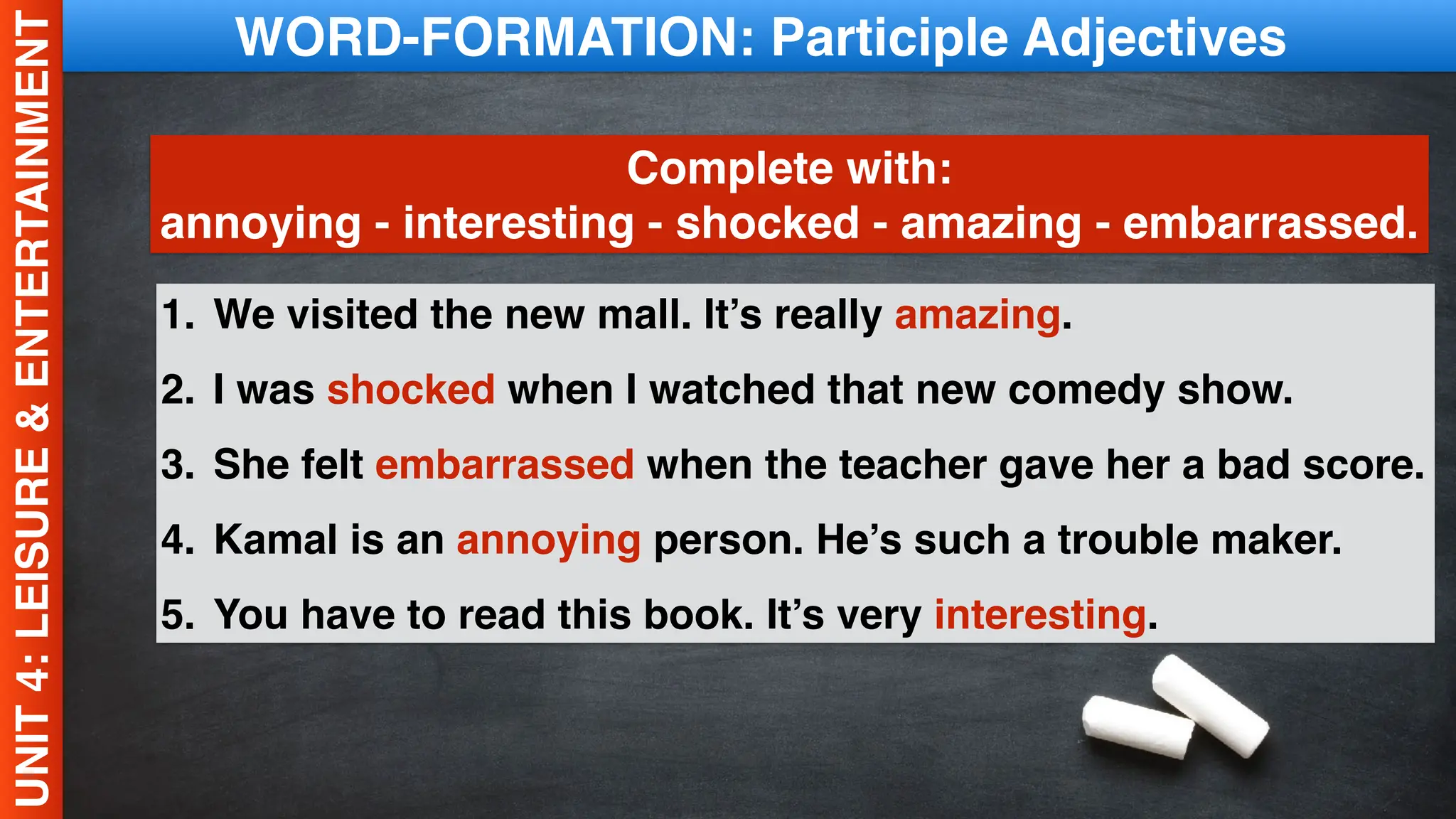 Participle adjectives pdf for 1st bac sts | PDF