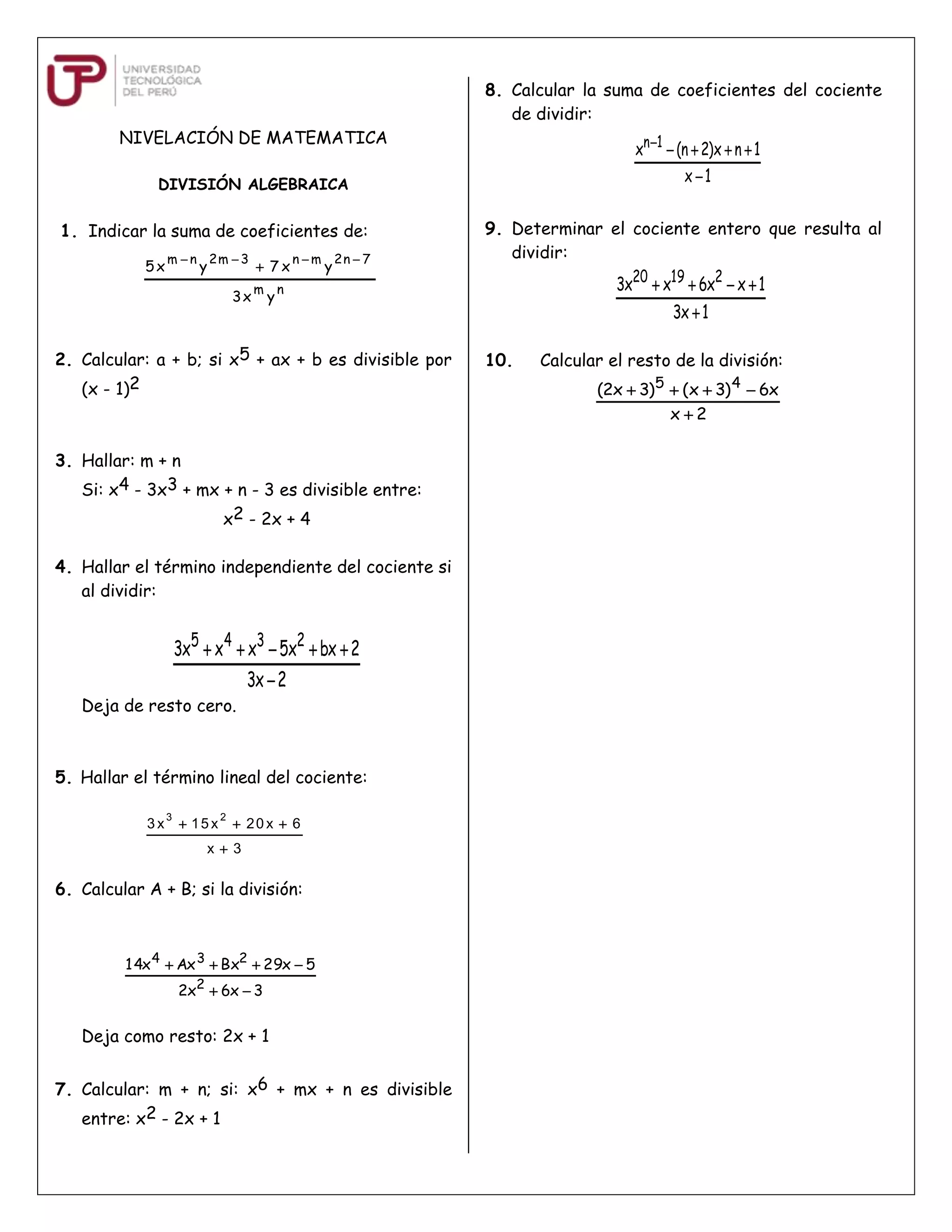 U4 s2 división algebraica | DOCX