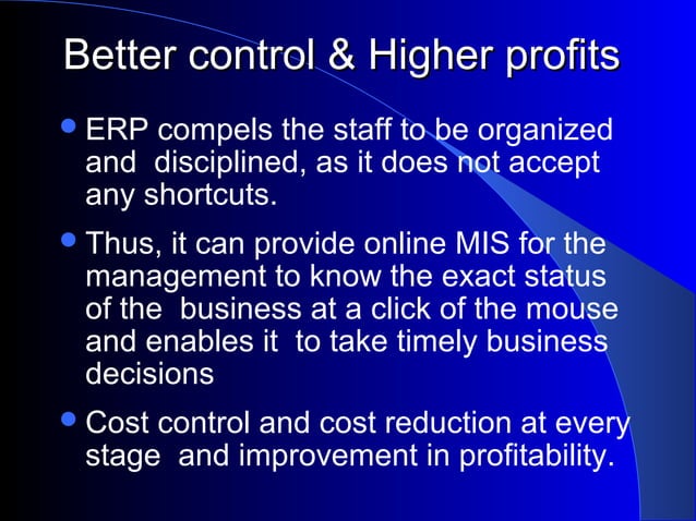 MIS Applications: Enterprise Resource Planning (ERP), MIS and ERP ...