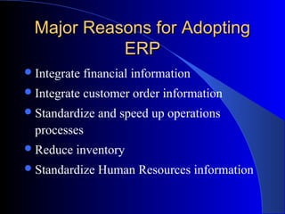 MIS Applications: Enterprise Resource Planning (ERP), MIS and ERP ...