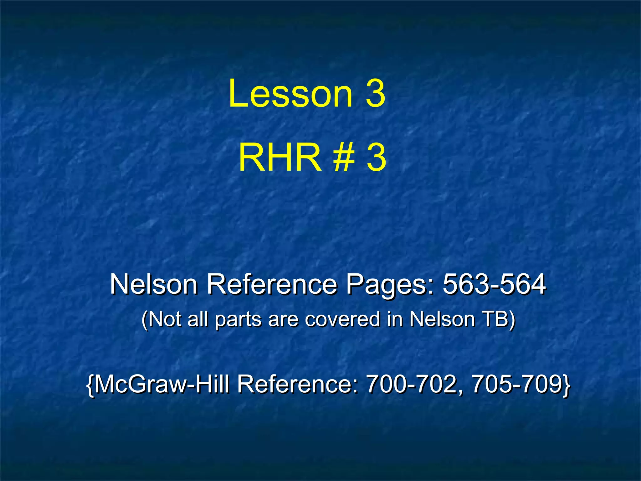 Grade 11, U5 L3-RHR#3 | PPT
