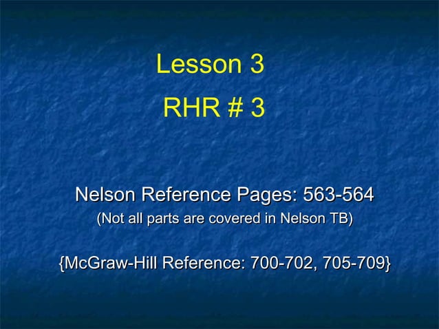 Grade 11, U5 L3-RHR#3 | PPT