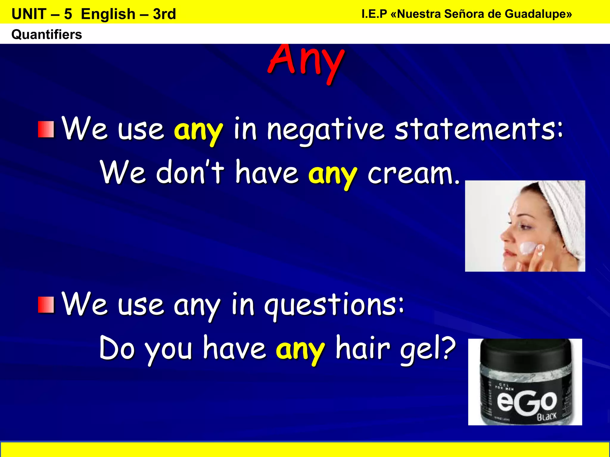 U5 quantifiers some-any-3 ero-3a | PPT