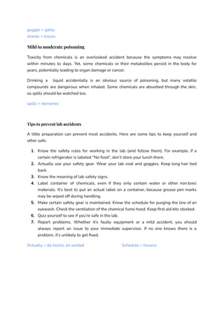 Unit 5 - Common lab injuries | PDF