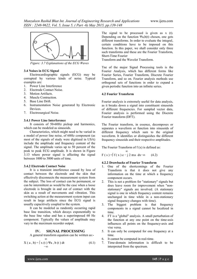 Denoising of ECG -- A discrete time approach using DWT | PDF | Heart and Cardiovascular Diseases ...