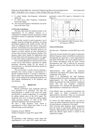 Denoising of ECG -- A discrete time approach using DWT. | PDF