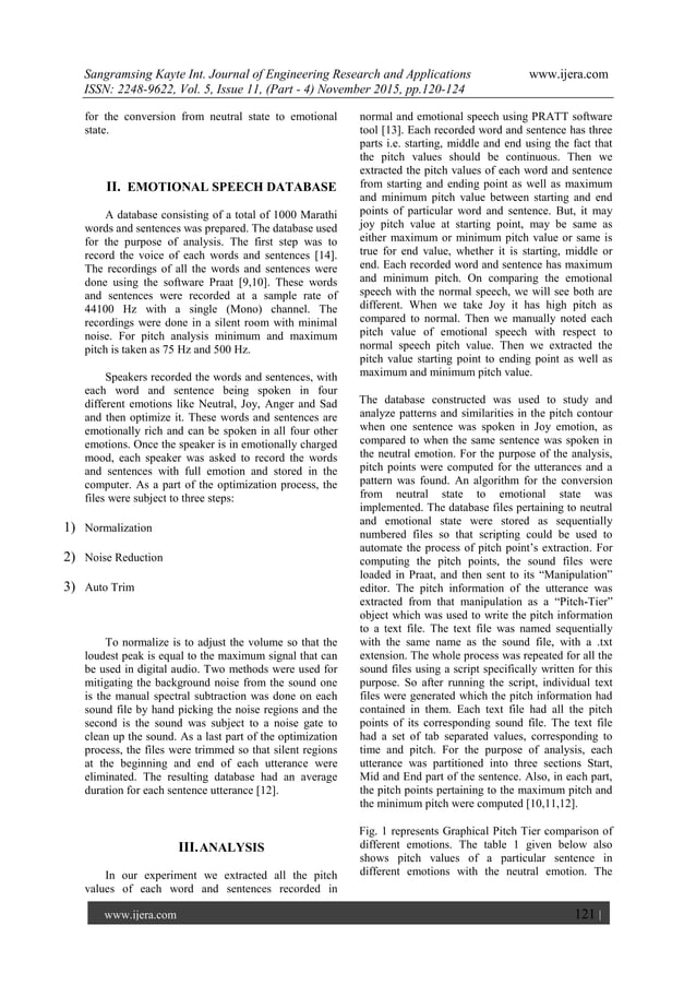 Transformation of feelings using pitch parameter for Marathi speech | PDF