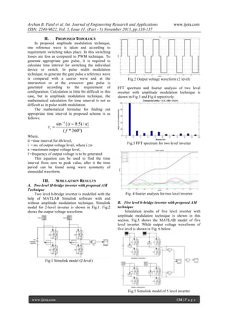 Two Level and Five Level Cascaded H-bridge Inverter Structure with Amplitude Modulation (AM ...