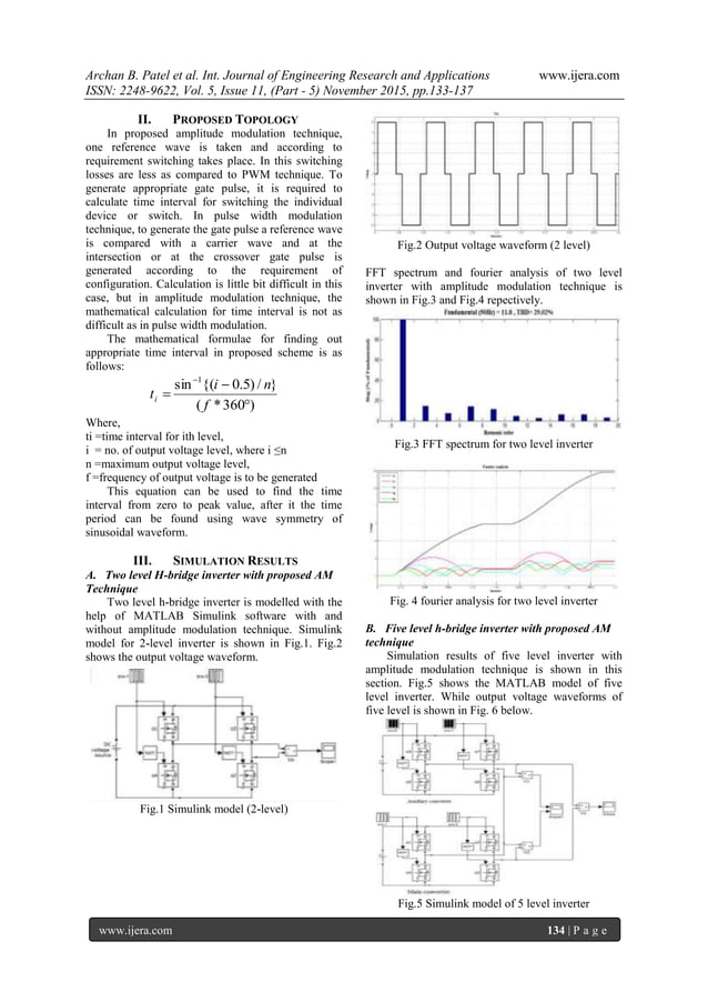 Two Level and Five Level Cascaded H-bridge Inverter Structure with Amplitude Modulation (AM ...