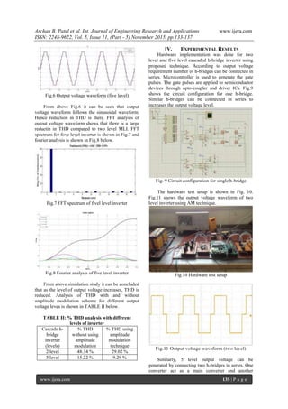 Two Level and Five Level Cascaded H-bridge Inverter Structure with Amplitude Modulation (AM ...