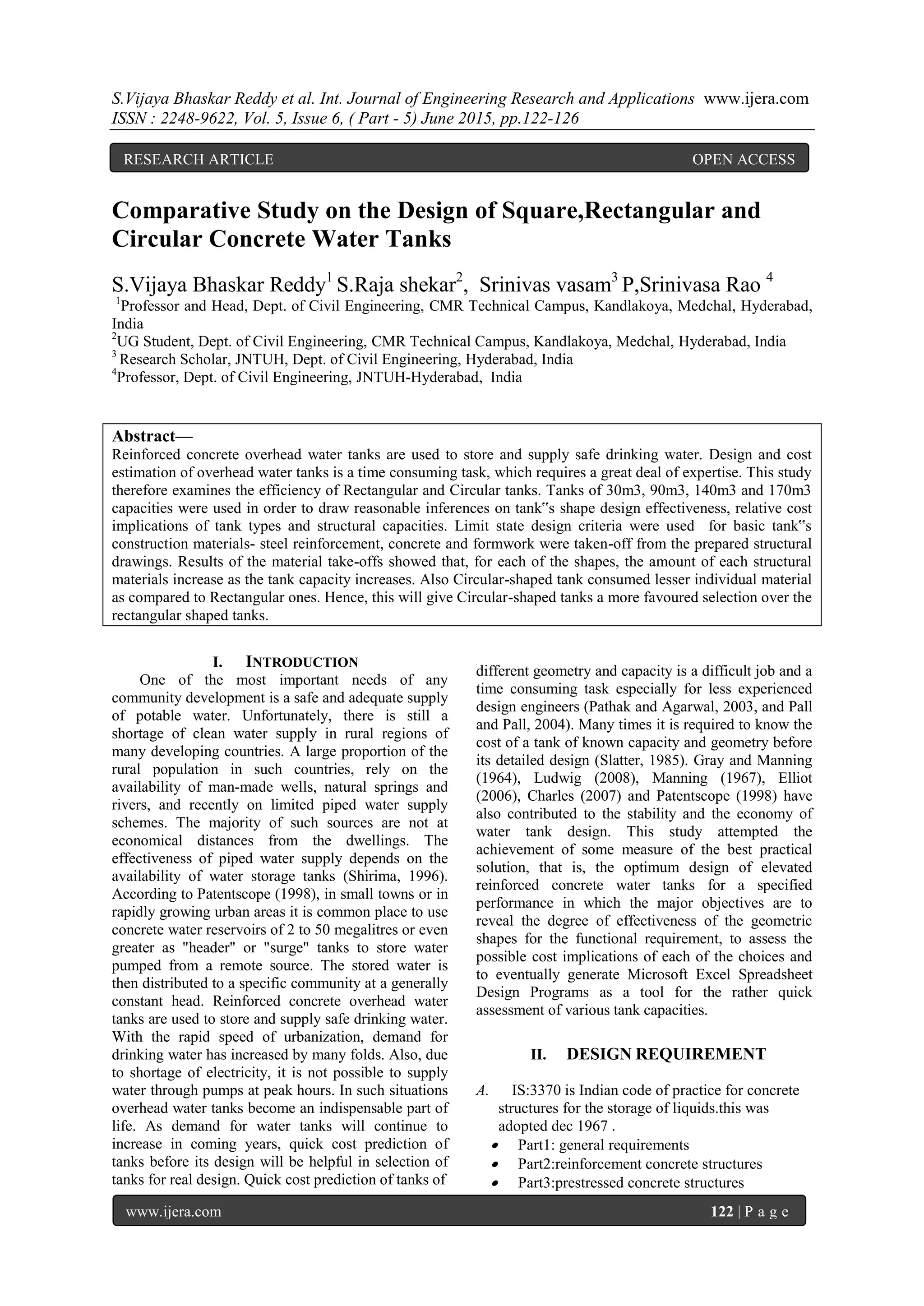 Comparative Study on the Design of Square,Rectangular and Circular ...