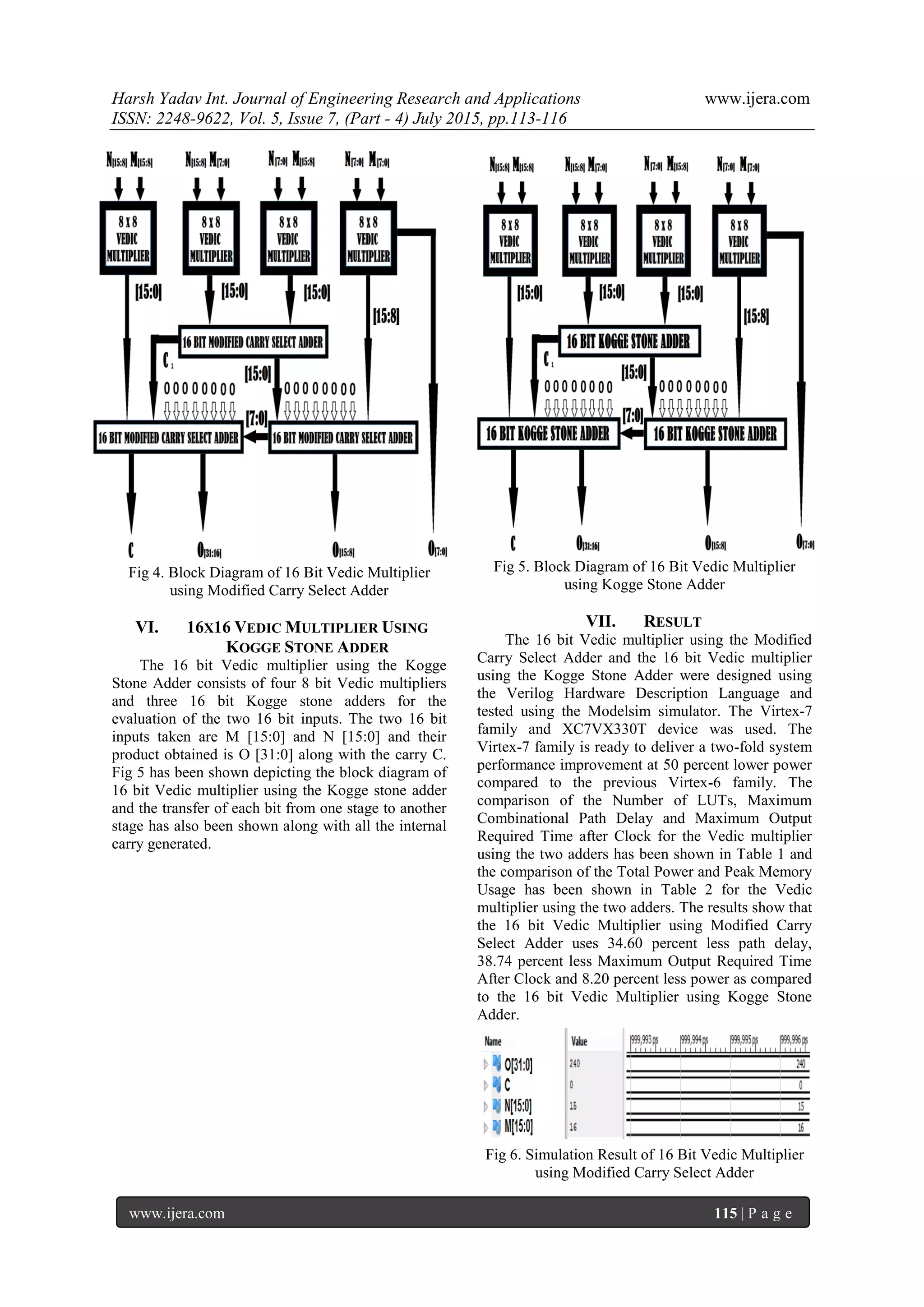 Verilog Implementation Of An Efficient Multiplier Using Vedic