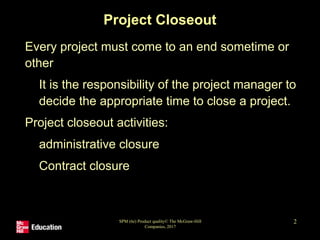 Chapter 14 project closeout | PDF