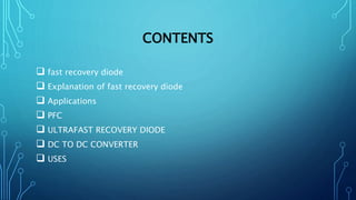 Application of fast recovery diode | PPTX | Consumer Electronics ...
