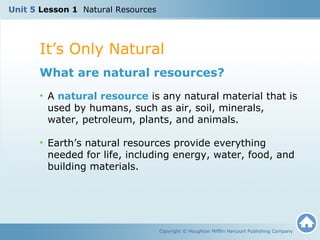 U5 L1 Natural Resources | PPT