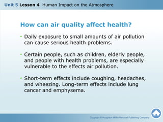 U5 L4 Human Impact on the Atmosphere | PPT