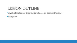 Unit 5, Lesson 5.1 - Characteristics of Ecological Systems | PPTX