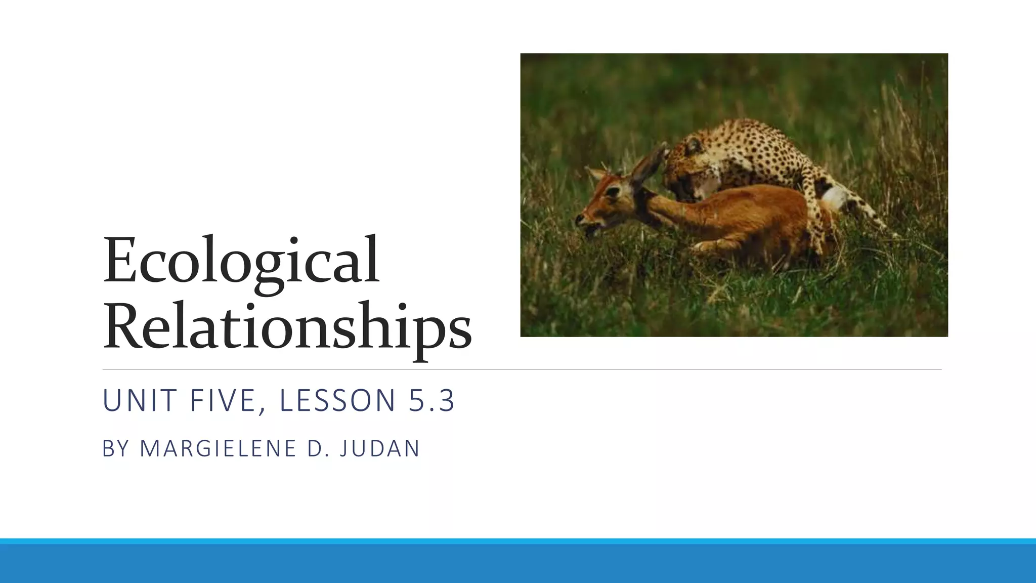 Unit 5, Lesson 5.3- Ecological Relationships | PPT