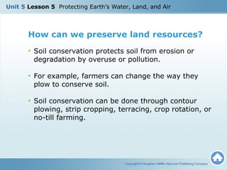 U5 L5 Protecting Earth's Water, Land, & Air | PPT