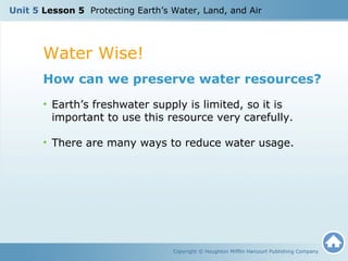 U5 L5 Protecting Earth's Water, Land, & Air | PPT