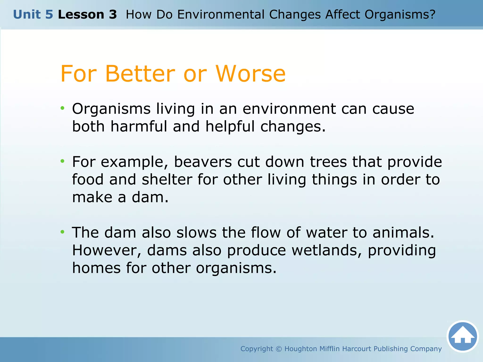U 5 lesson 3 integrado e.s. environmental changes | PPT