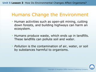 U 5 lesson 3 integrado e.s. environmental changes | PPT