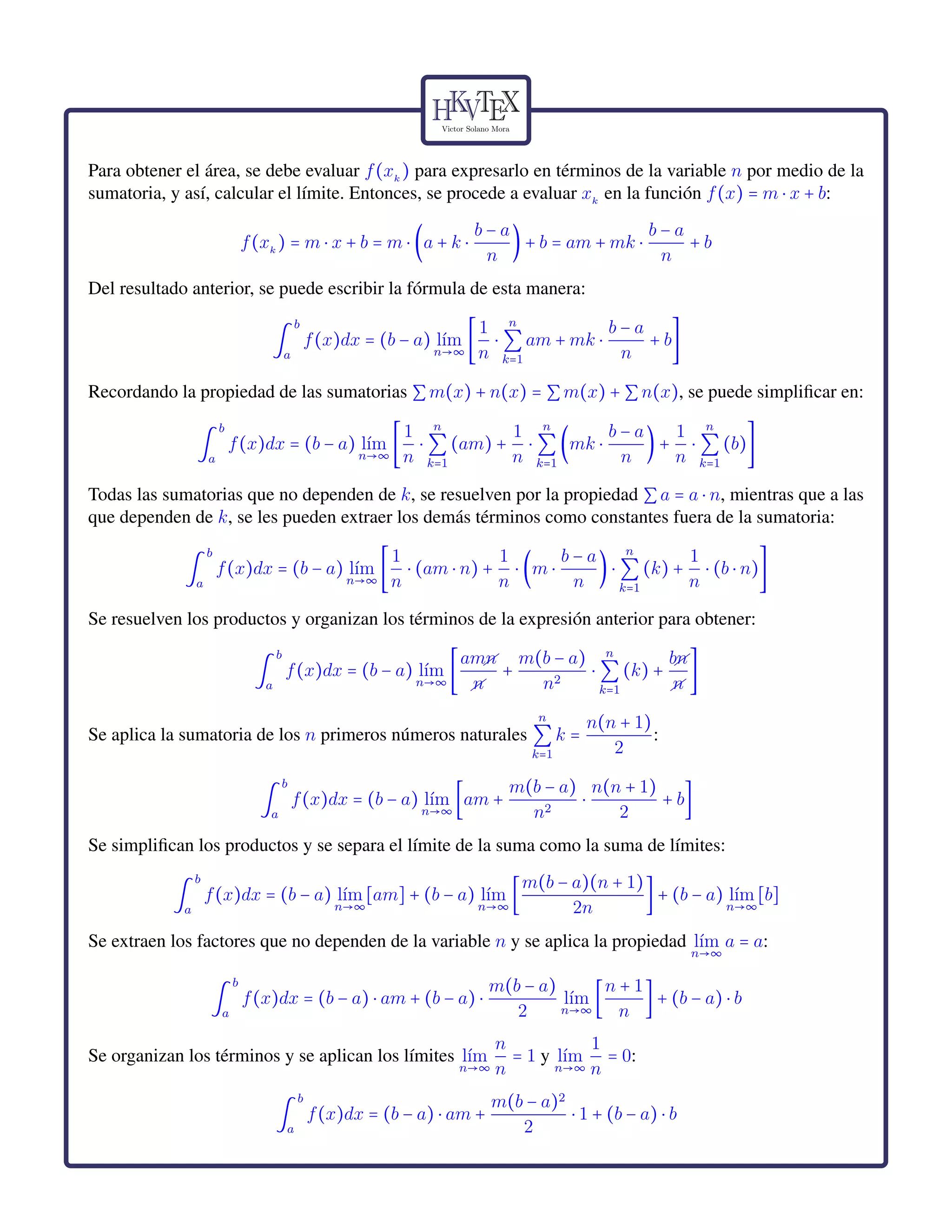 Integral mediante sumas de Riemann | PDF