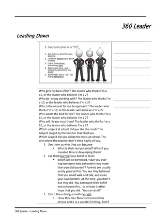 360 l eader leading down-session handout | PDF | Free Download