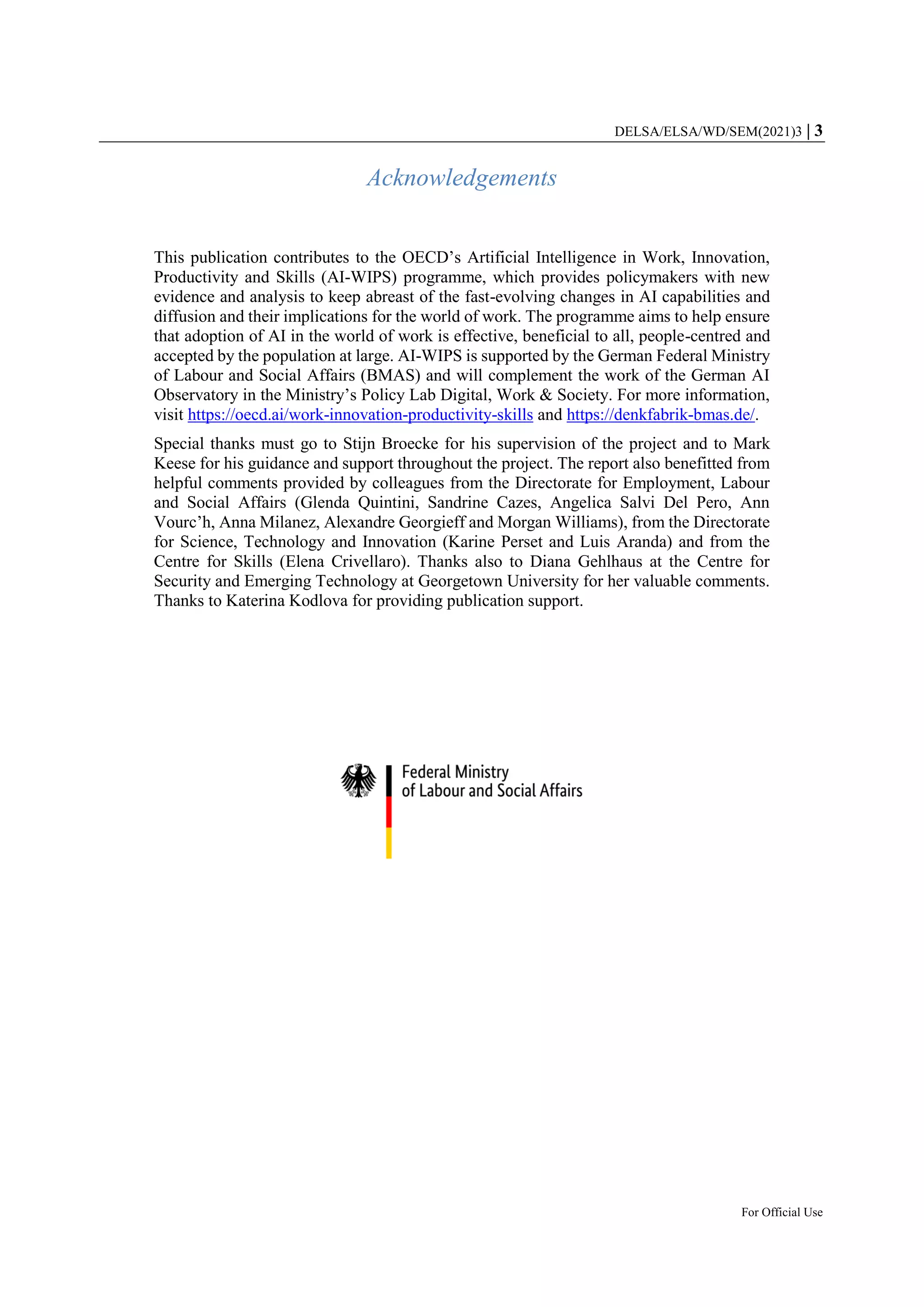 OECD: Artificial Intelligence's impact on the labour market | PDF