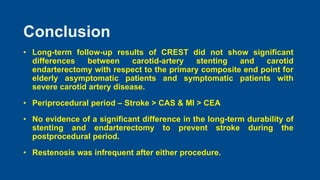 CREST & NASCET trials on Carotid Artery Disease pptx | PPT